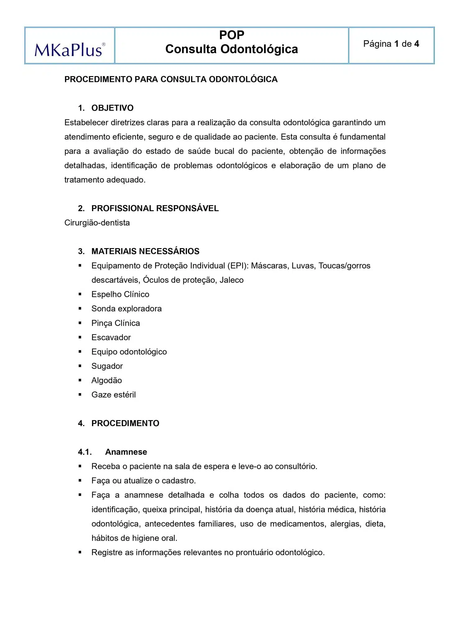 POPs para Consultório Odontológico - POPs Prontos e Editáveis