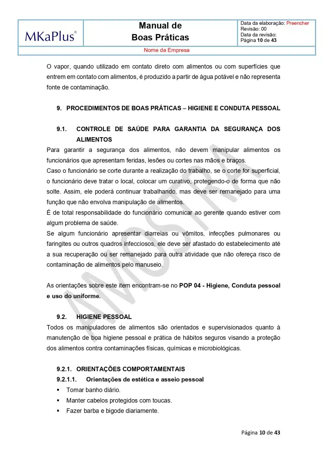 Manual de Boas Práticas Restaurante - POPs Prontos e Editáveis